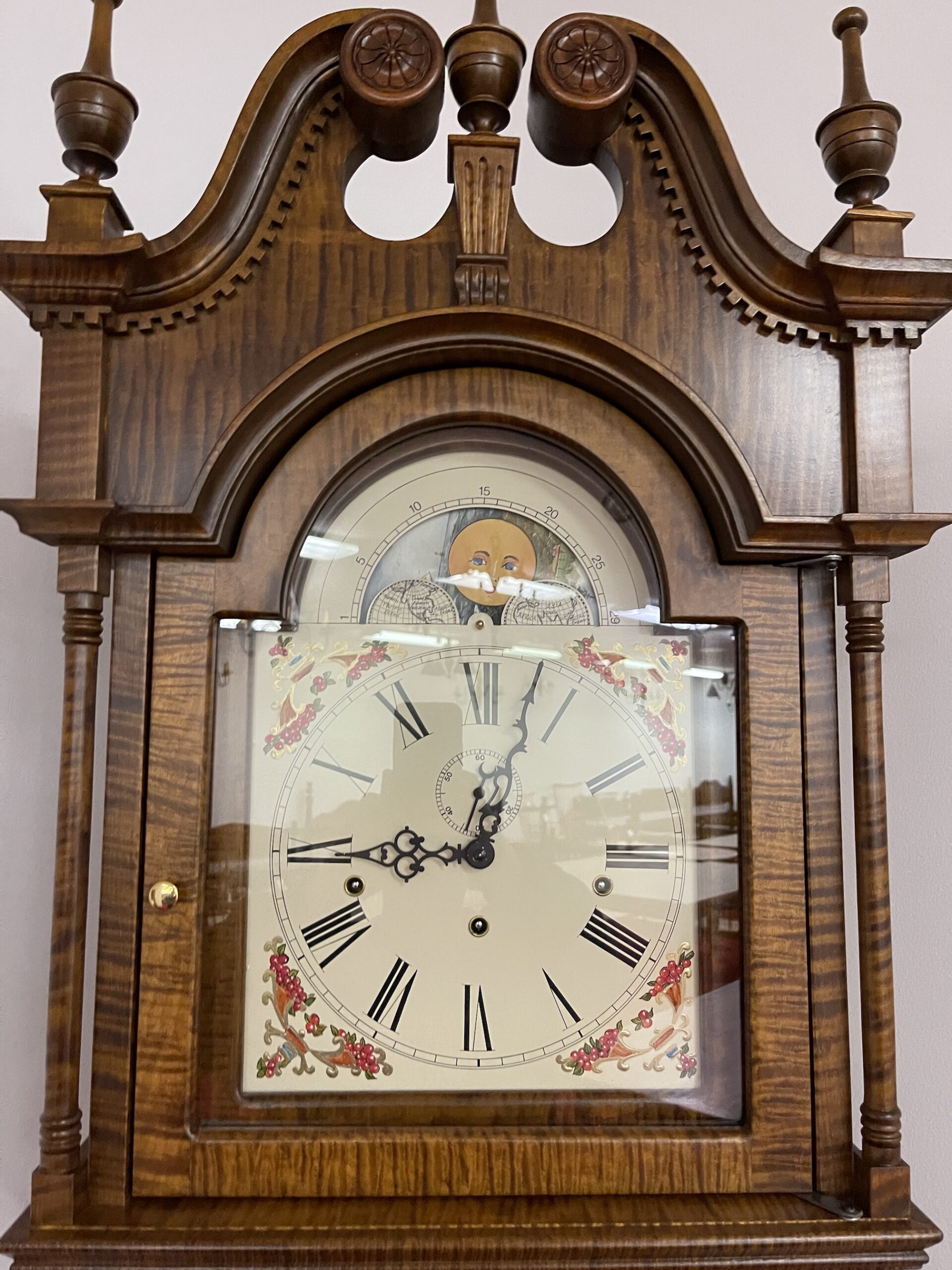 Tiger Maple Wood Arlington Grandfather Clock - SOLD