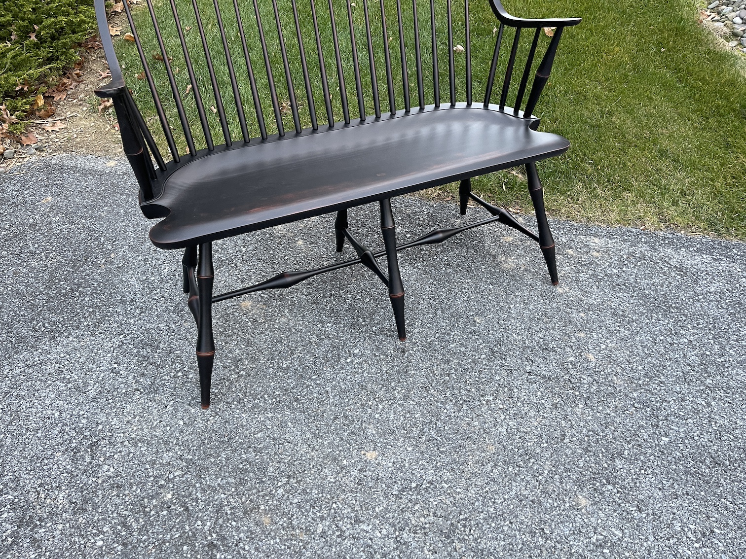 Continuous Arm Windsor Settee with Bamboo Style Turnings