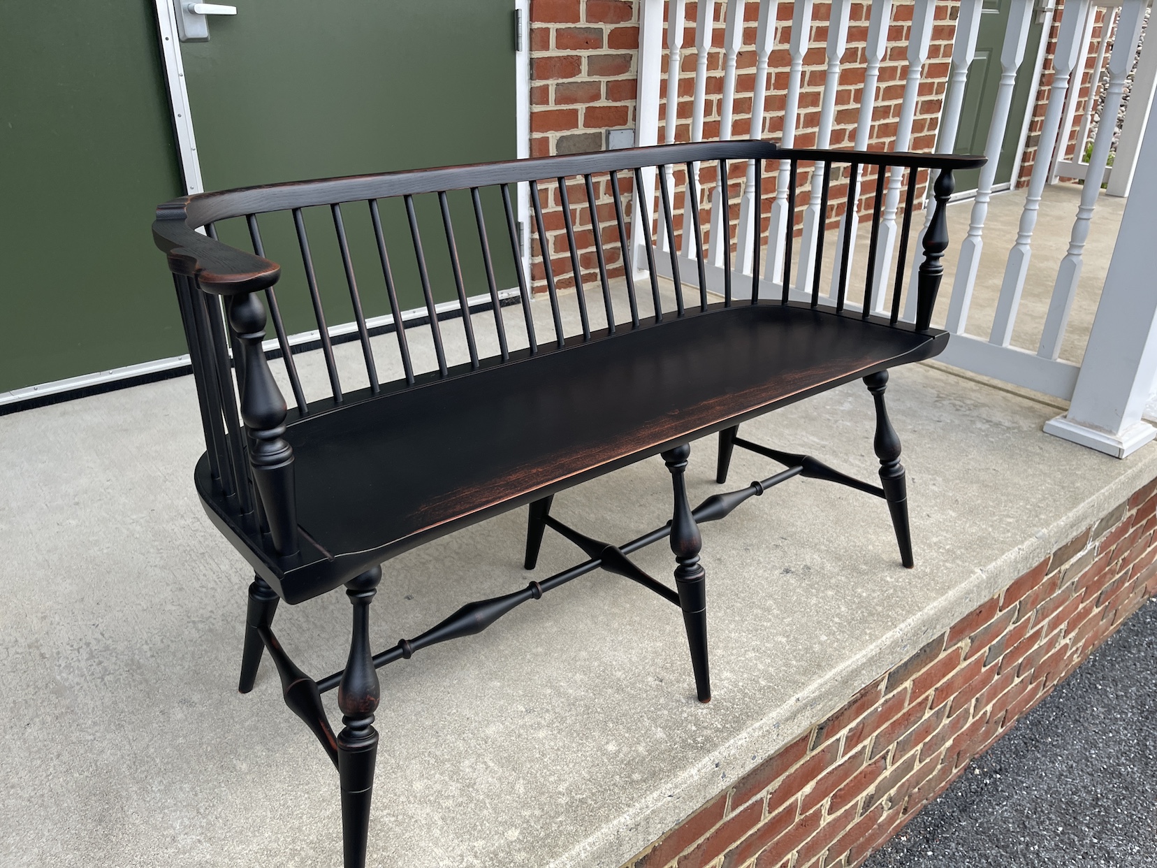 American Made Historical Low Back Windsor Settee - SOLD