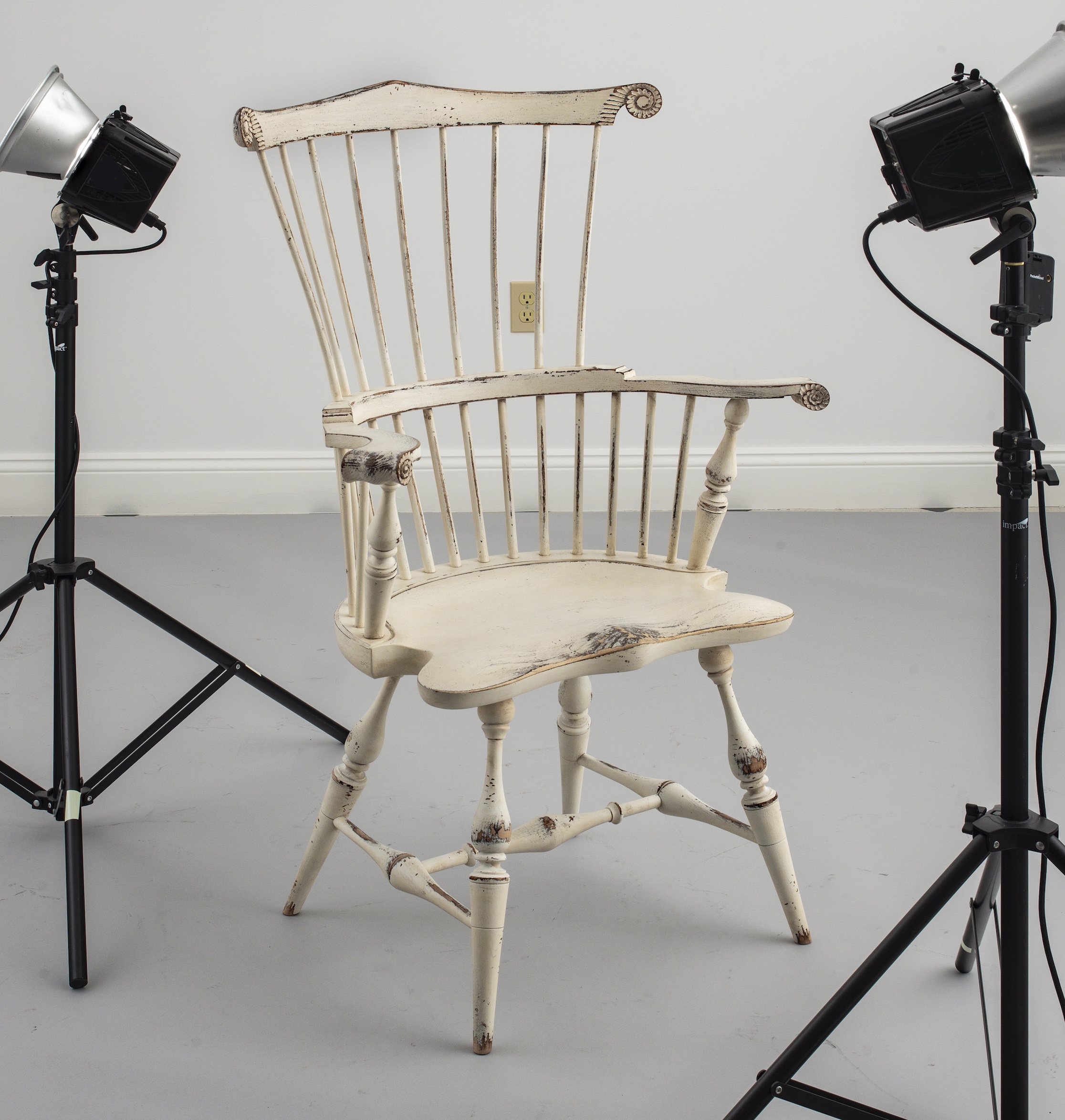 Painted Historical New England Comb Back Windsor Armchair - Sold