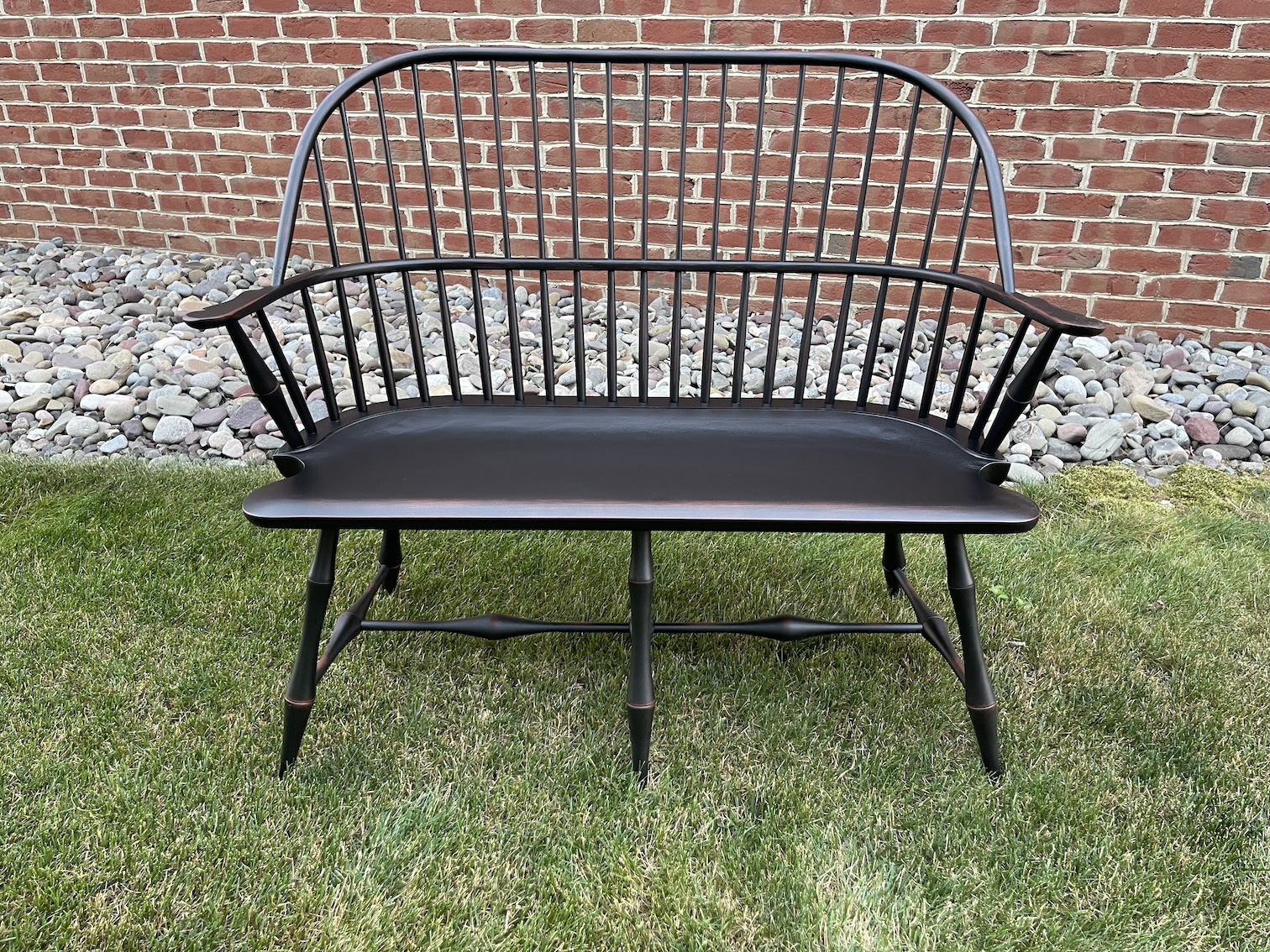 Sack Back Windsor Settee with Bamboo Style Turnings