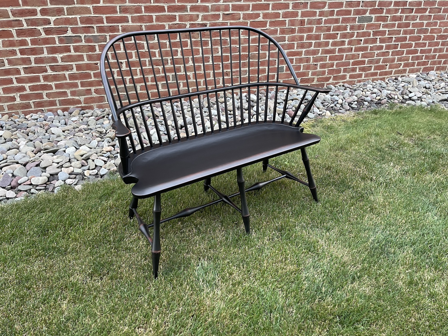 Sack Back Windsor Settee with Bamboo Style Turnings