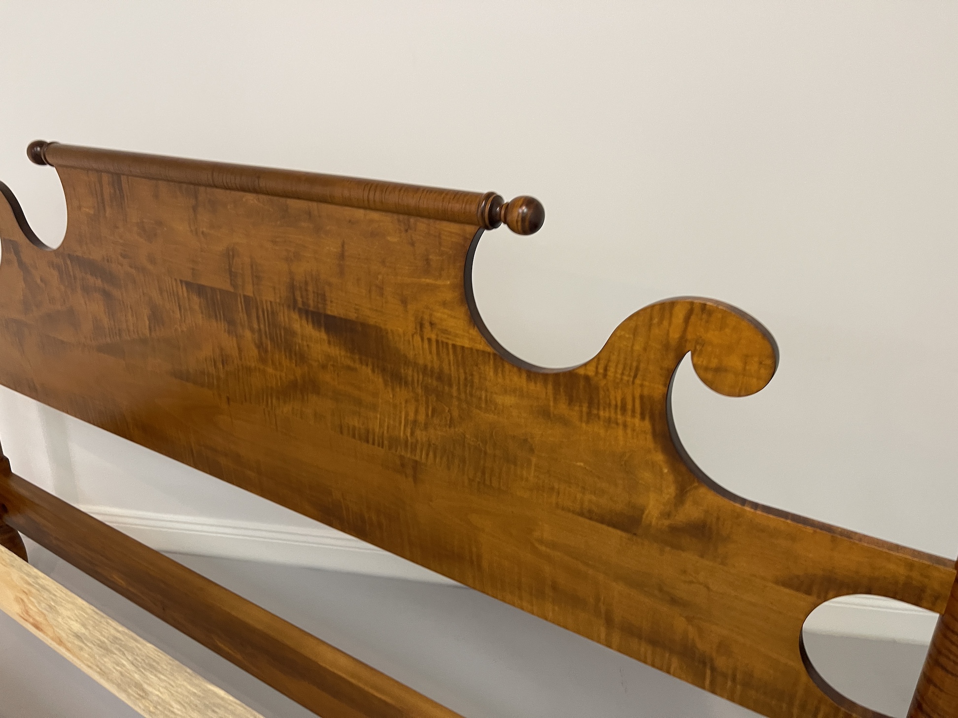 Tiger Maple King Size Bed - Sold