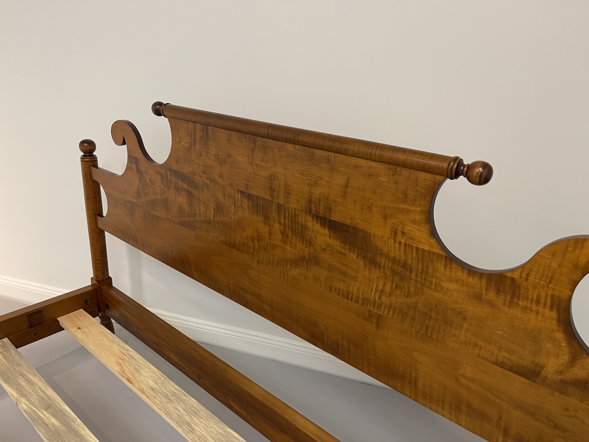 Tiger Maple King Size Bed - Sold